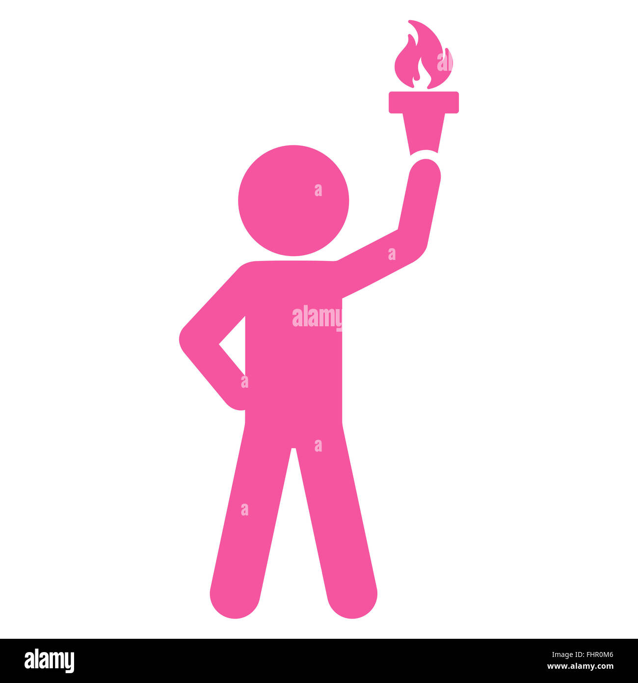 Male With Freedom Torch Icon Stock Photo - Alamy