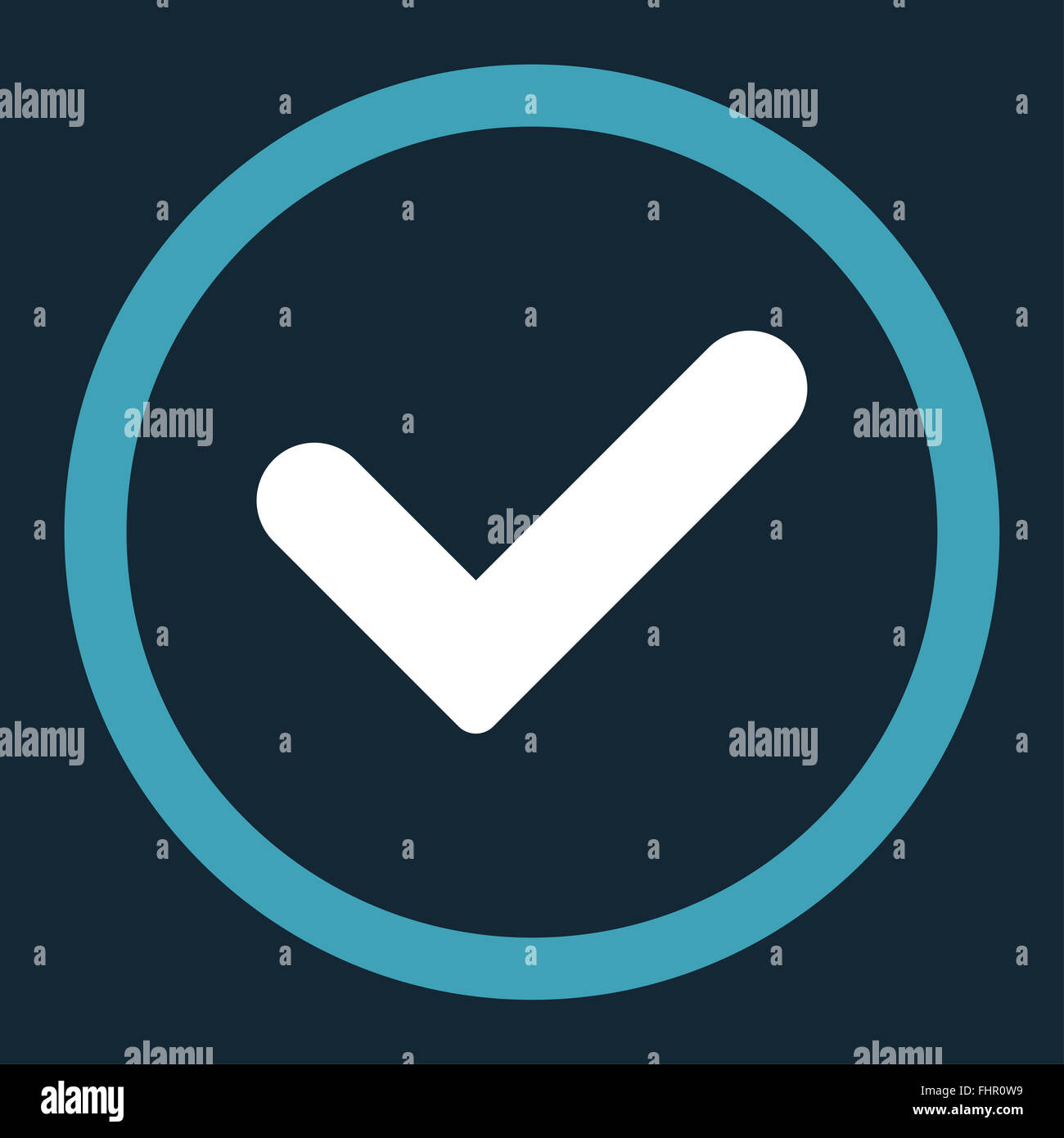 Yes flat blue and white colors rounded vector icon Stock Photo - Alamy
