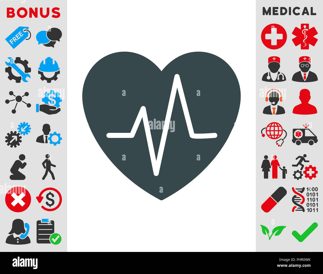 Heart Ekg Icon Stock Photo - Alamy