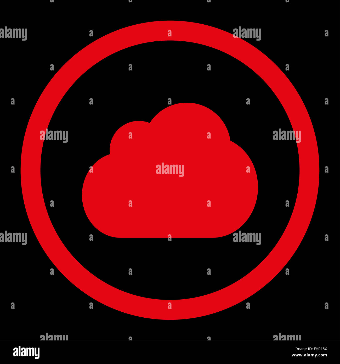 Cloud flat red color rounded vector icon Stock Photo - Alamy