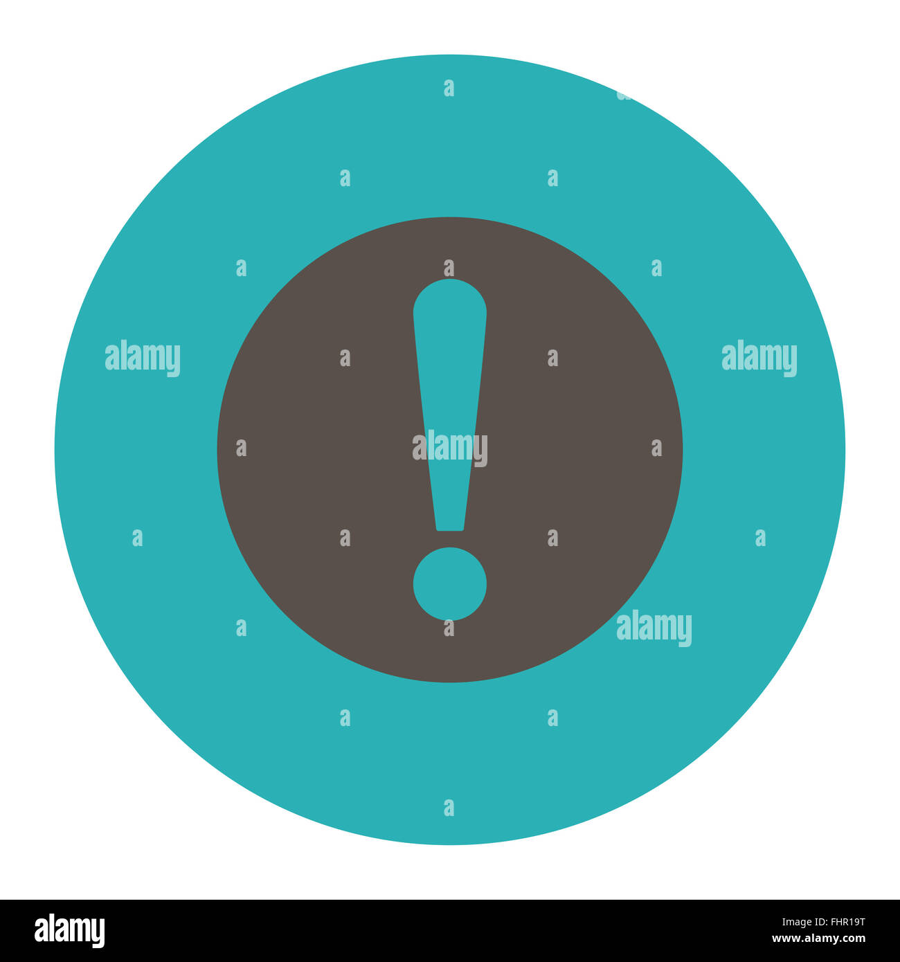 Problem flat grey and cyan colors round button Stock Photo - Alamy
