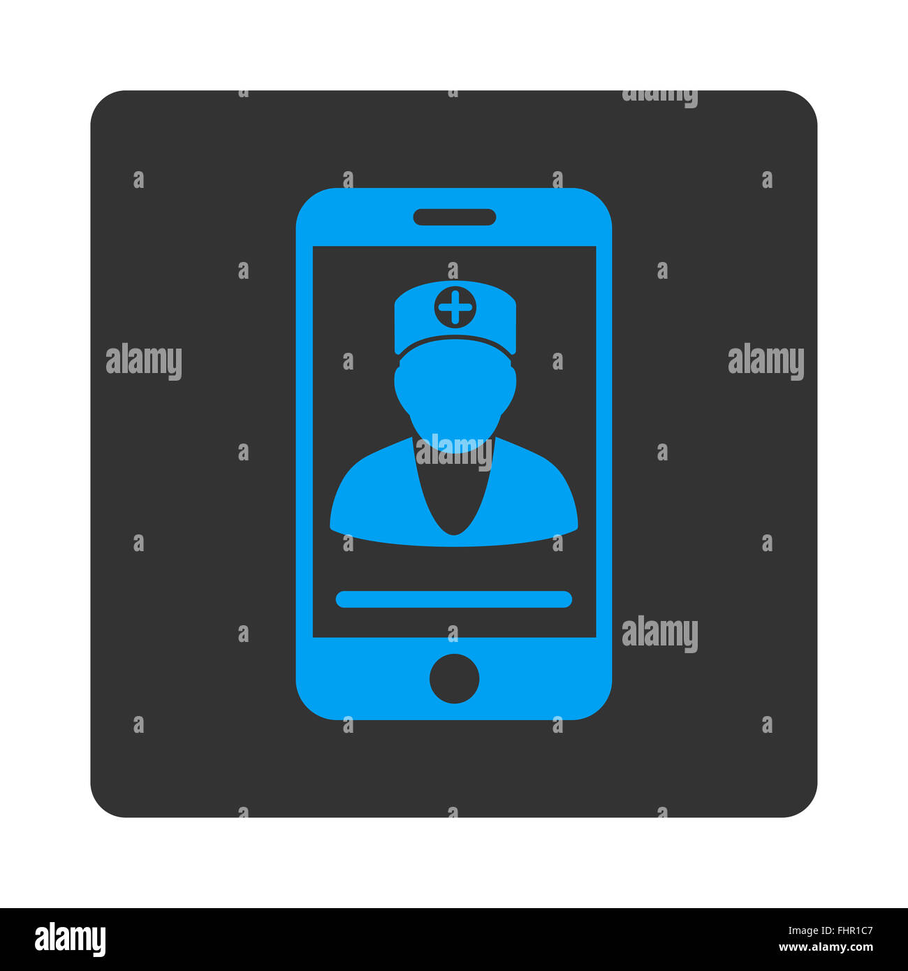 Online Doctor Flat Button Stock Photo - Alamy
