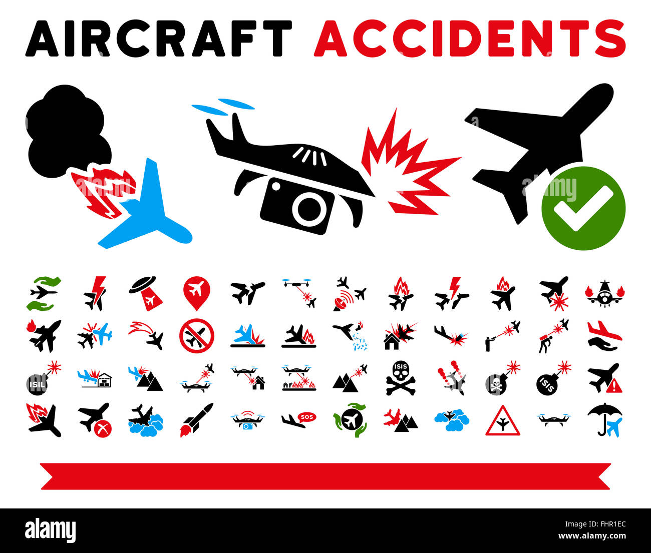Aircraft Accidents Icons Stock Photo - Alamy