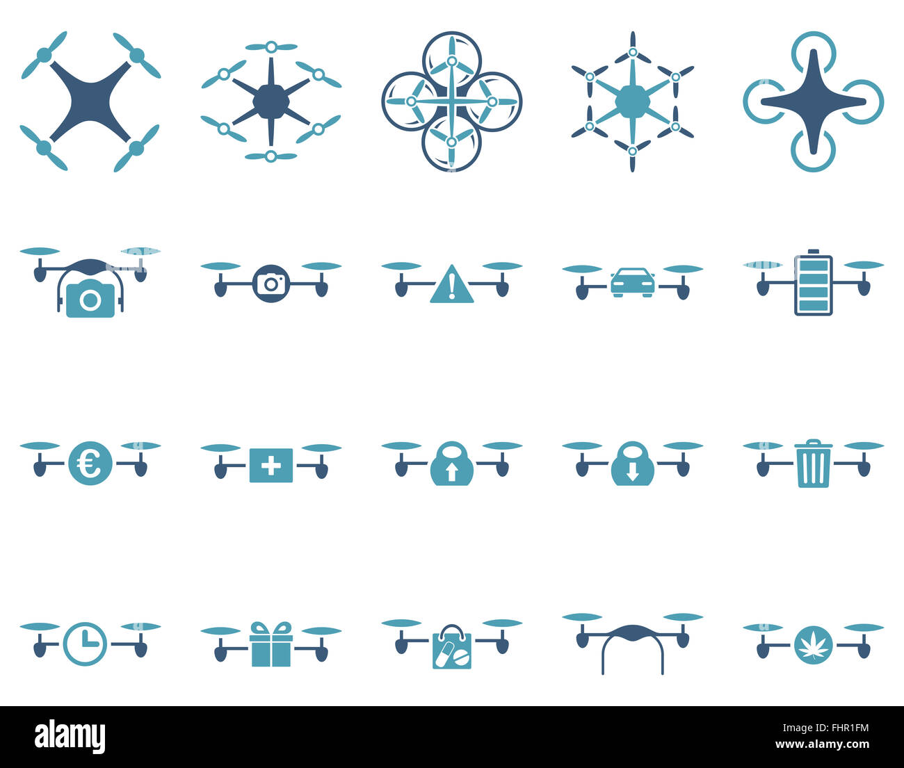Wireless quadcopter drone icons Cut Out Stock Images & Pictures - Alamy