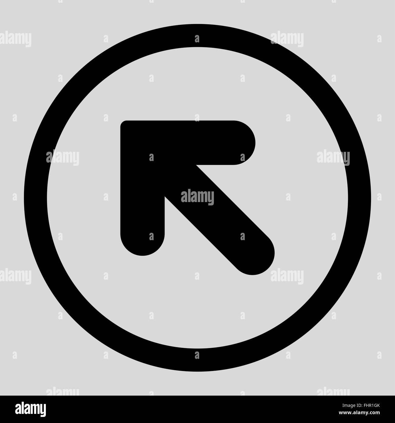 Arrow Up Left flat black color rounded vector icon Stock Photo - Alamy