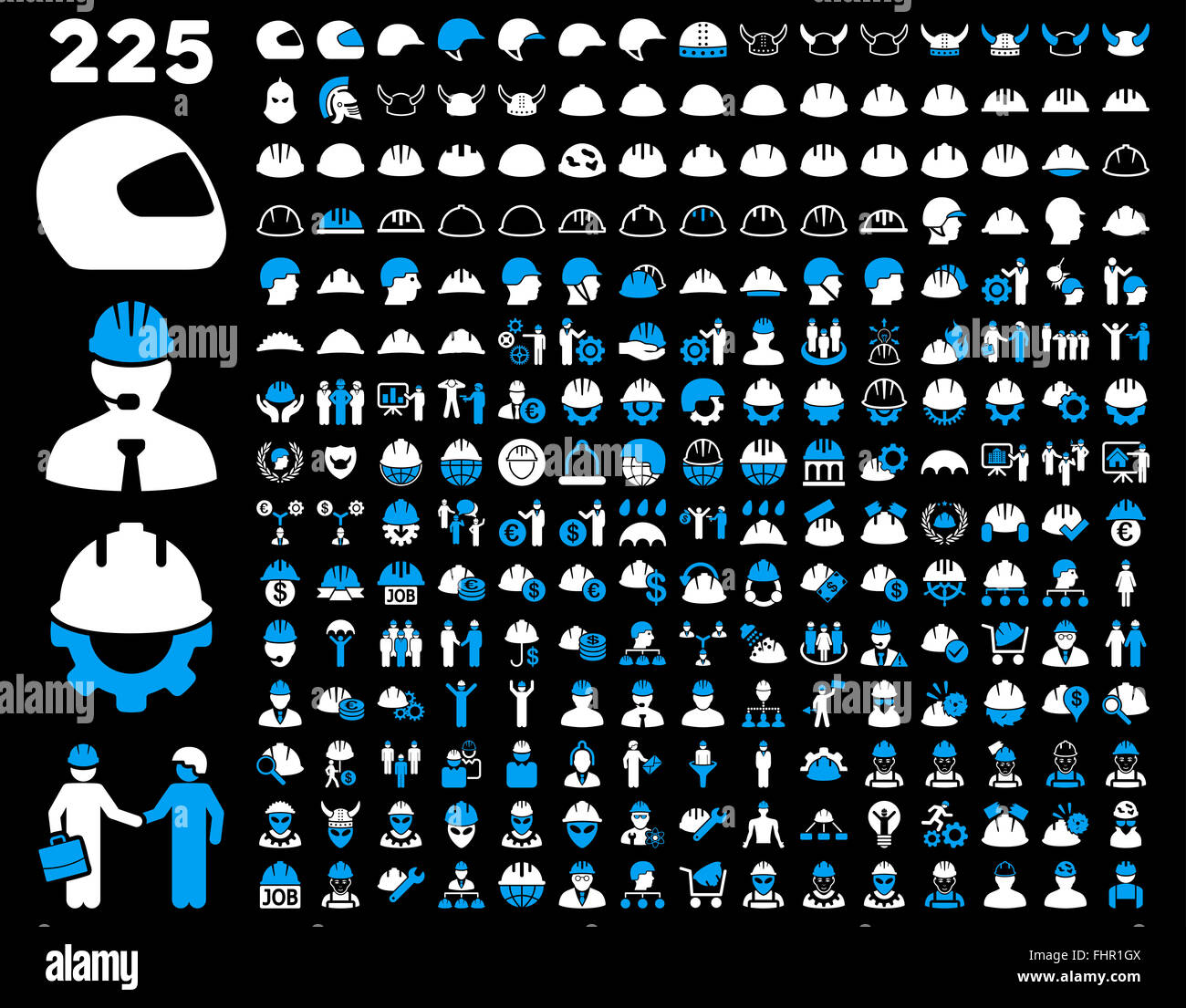 Work Safety and Helmet Icon Set Stock Photo - Alamy