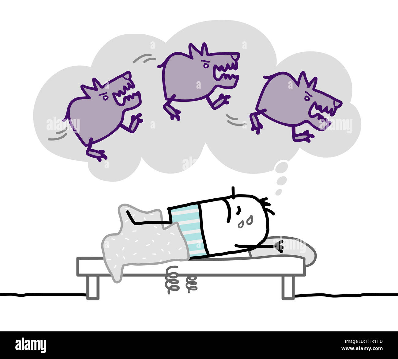 Nightmare in bed Cut Out Stock Images & Pictures - Alamy