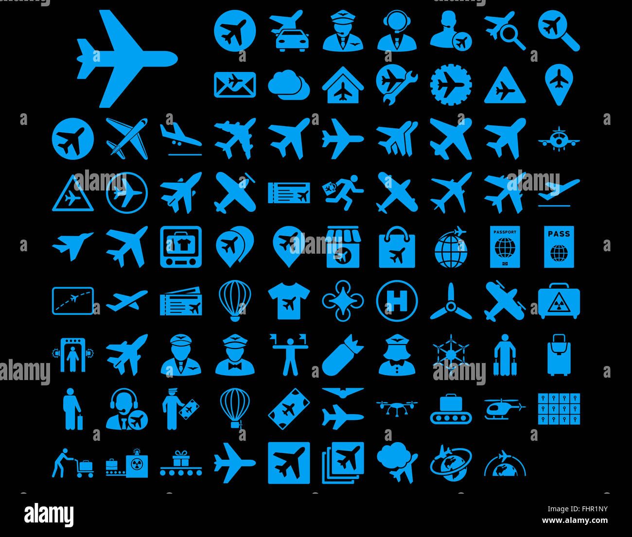 Aviation Icon Set Stock Photo - Alamy