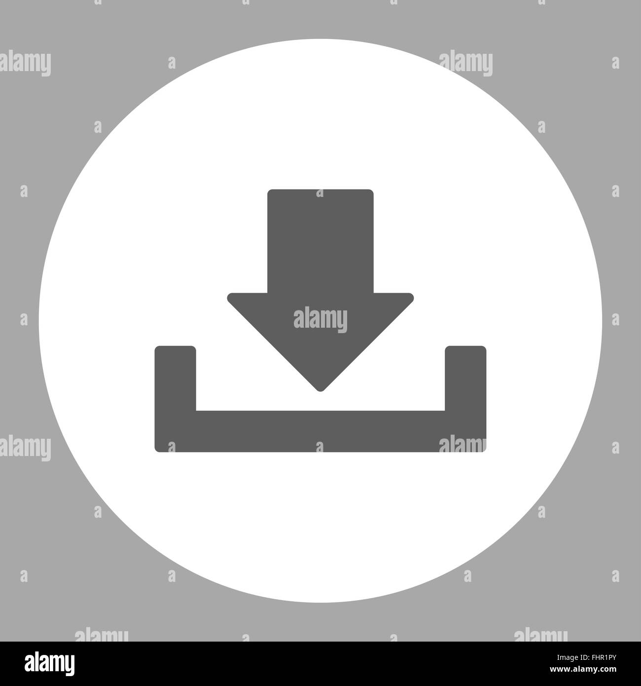 Download flat dark gray and white colors round button Stock Photo - Alamy