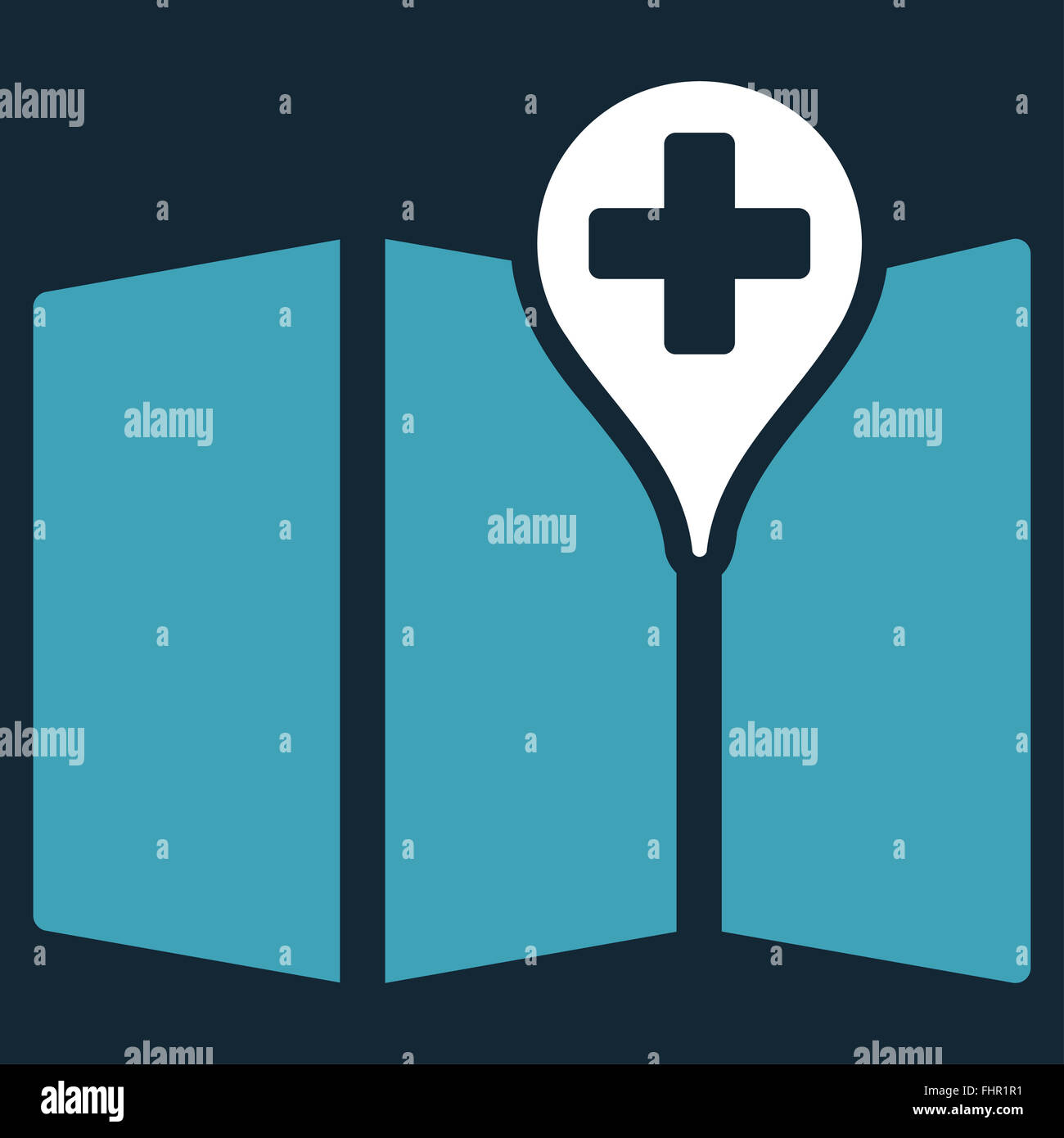 Medical Map Icon Stock Photo - Alamy
