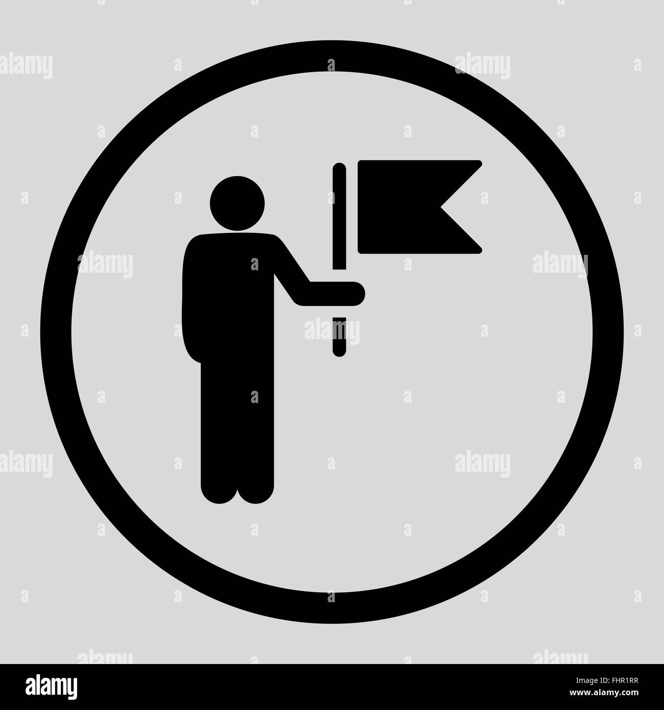 Commander with Flag icon Stock Photo - Alamy