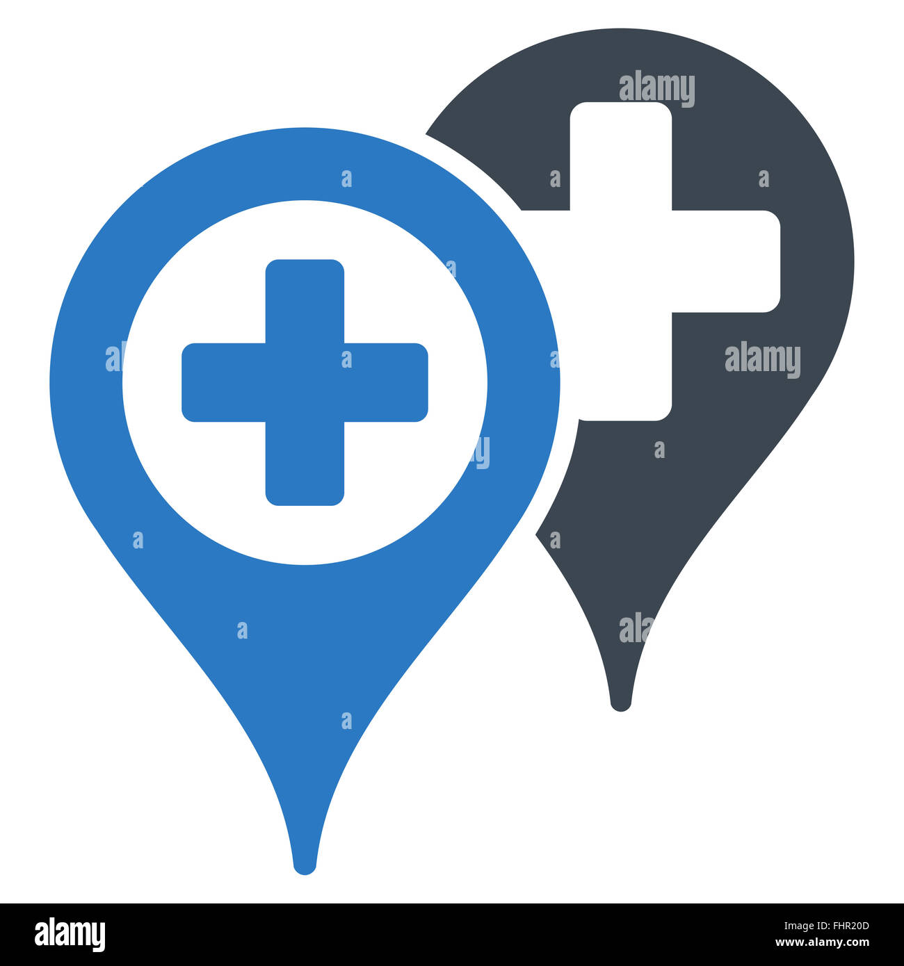 Hospital Map Markers Icon Stock Photo - Alamy