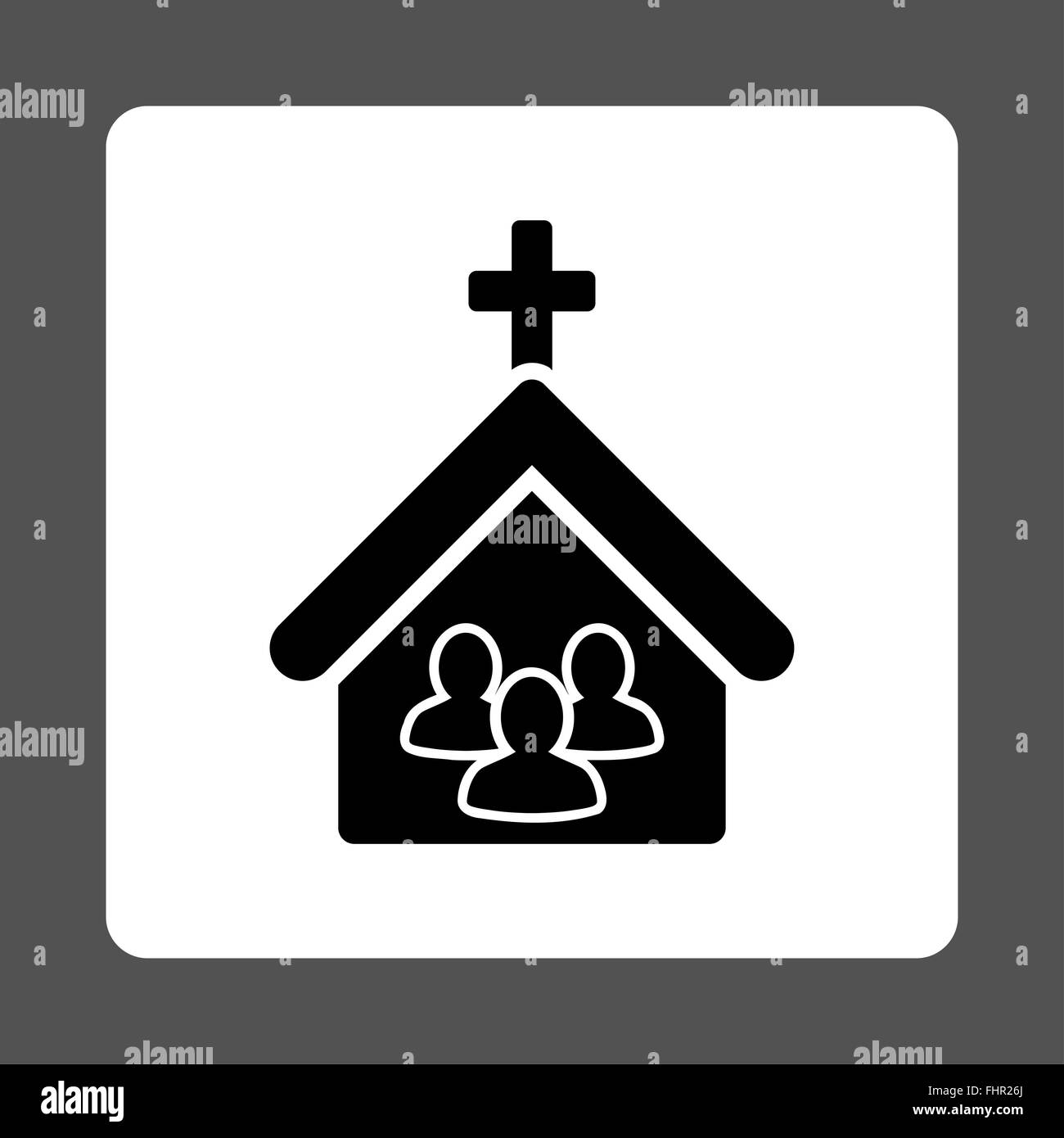 Church Rounded Square Button Stock Photo - Alamy