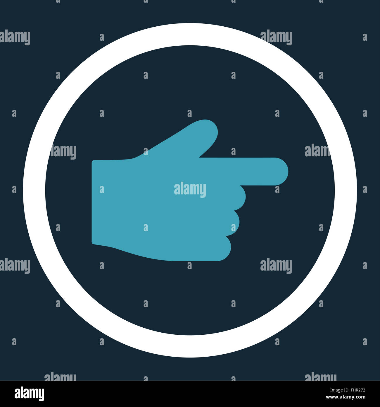 Index Finger flat blue and white colors rounded vector icon Stock Photo ...