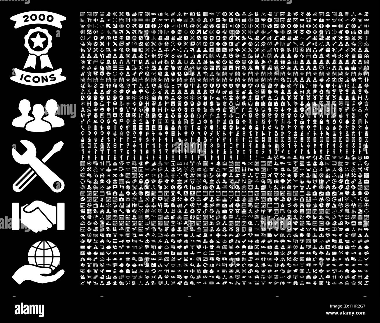Collection of 2000 flat vector icons Stock Photo - Alamy