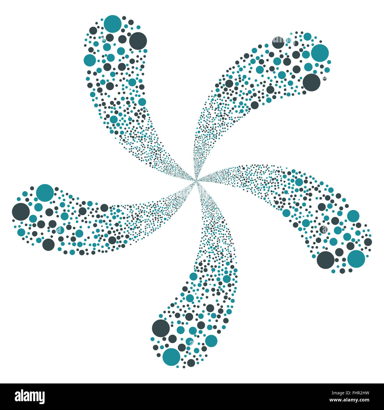 Circle Fireworks Swirl With Five Petals Stock Photo - Alamy