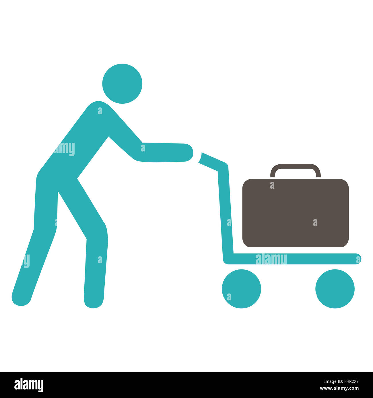 Passenger Trolley Flat Icon Stock Photo - Alamy