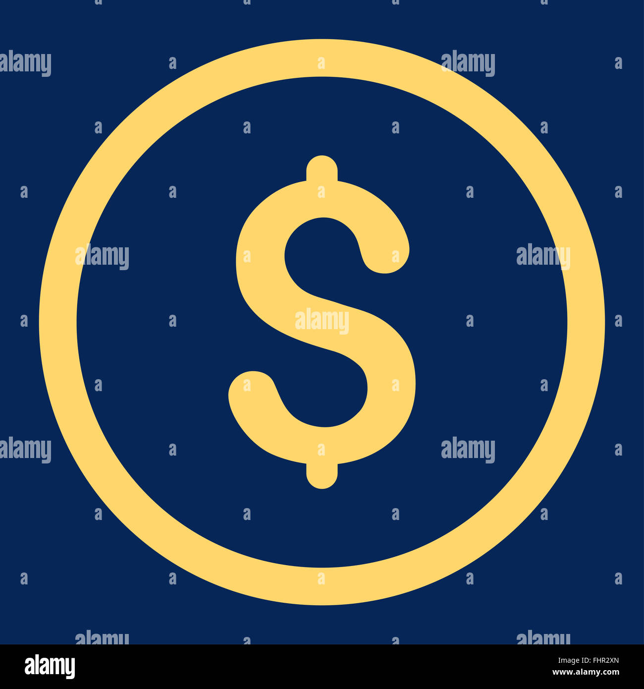 Dollar flat yellow color rounded raster icon Stock Photo - Alamy