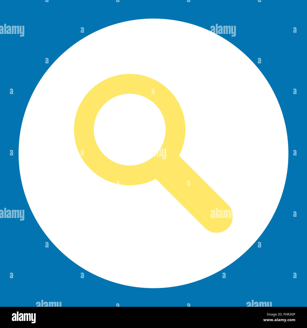 Search flat yellow and white colors round button Stock Photo - Alamy