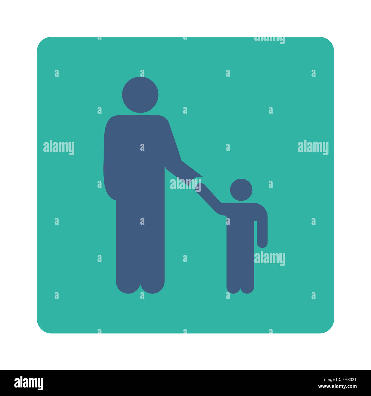Father With Son Rounded Square Button Stock Photo - Alamy