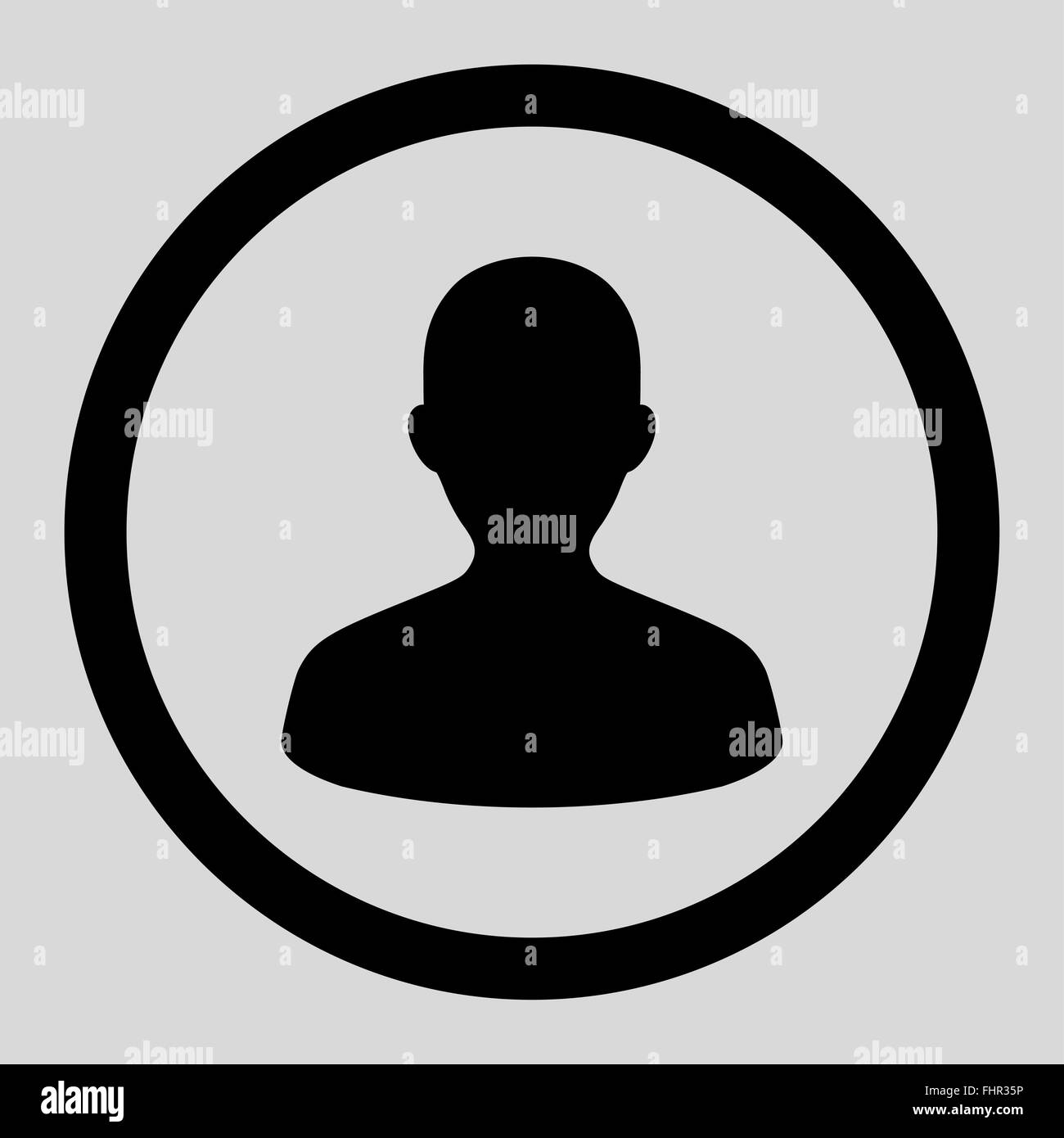 User flat black color rounded vector icon Stock Photo - Alamy