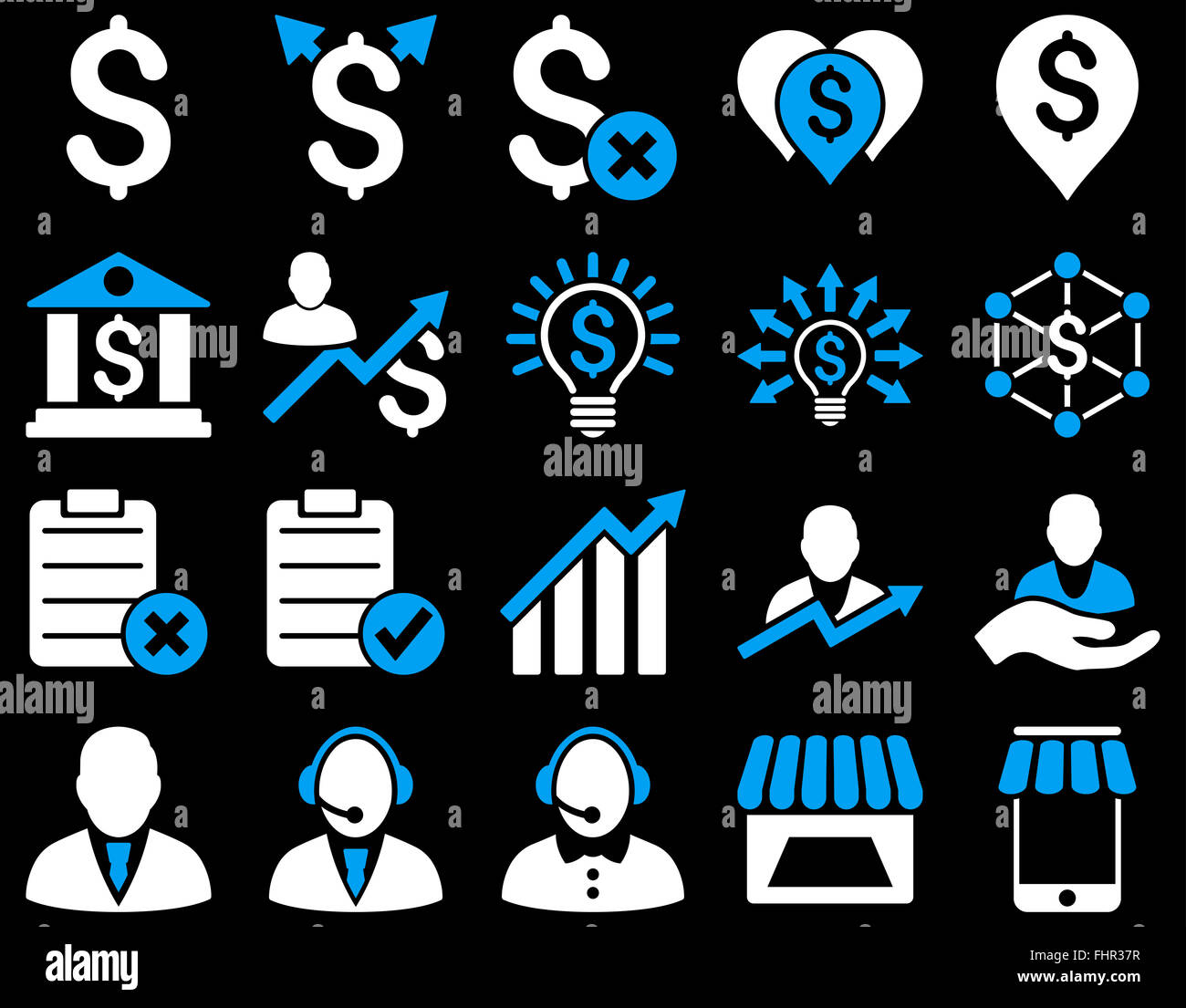 Trade business and bank service icon set Stock Photo - Alamy