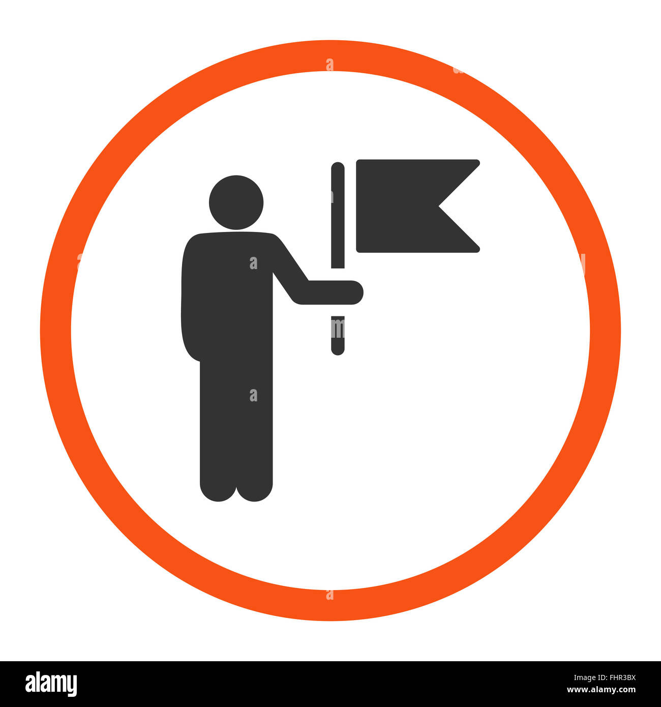 Commander with Flag icon Stock Photo - Alamy