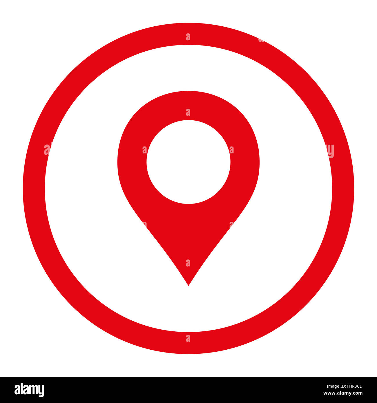 Map Marker flat red color rounded vector icon Stock Photo - Alamy