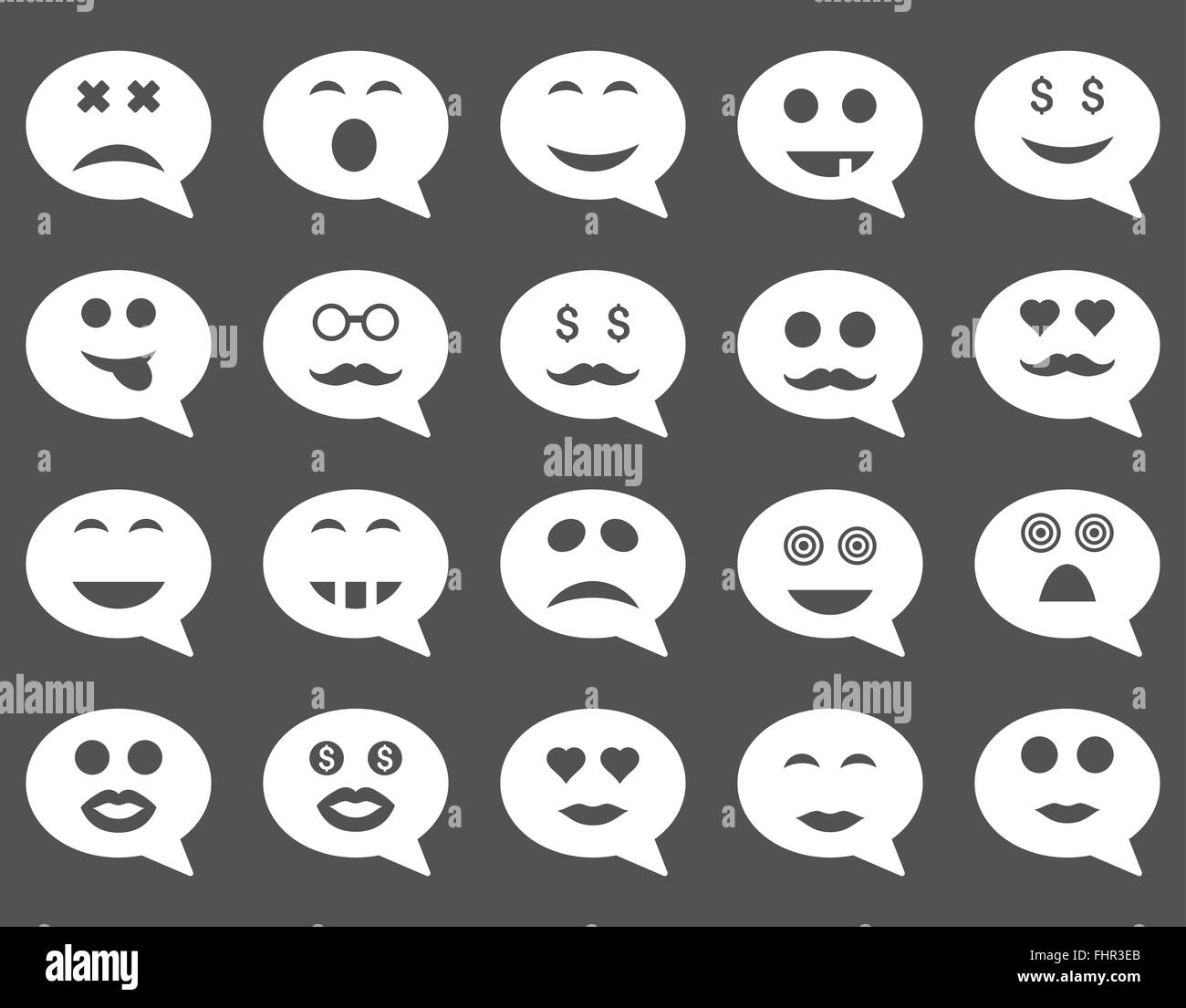 Chat emotion smile icons Stock Photo - Alamy
