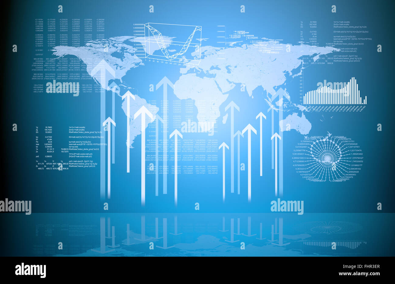 World map with graphs Stock Photo - Alamy