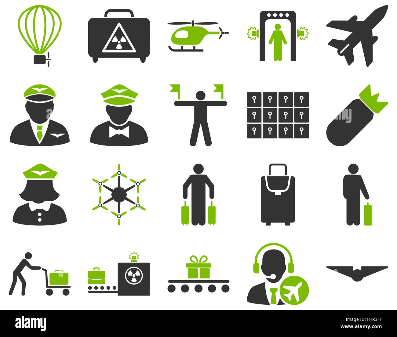 Airport Icon Set Stock Photo - Alamy