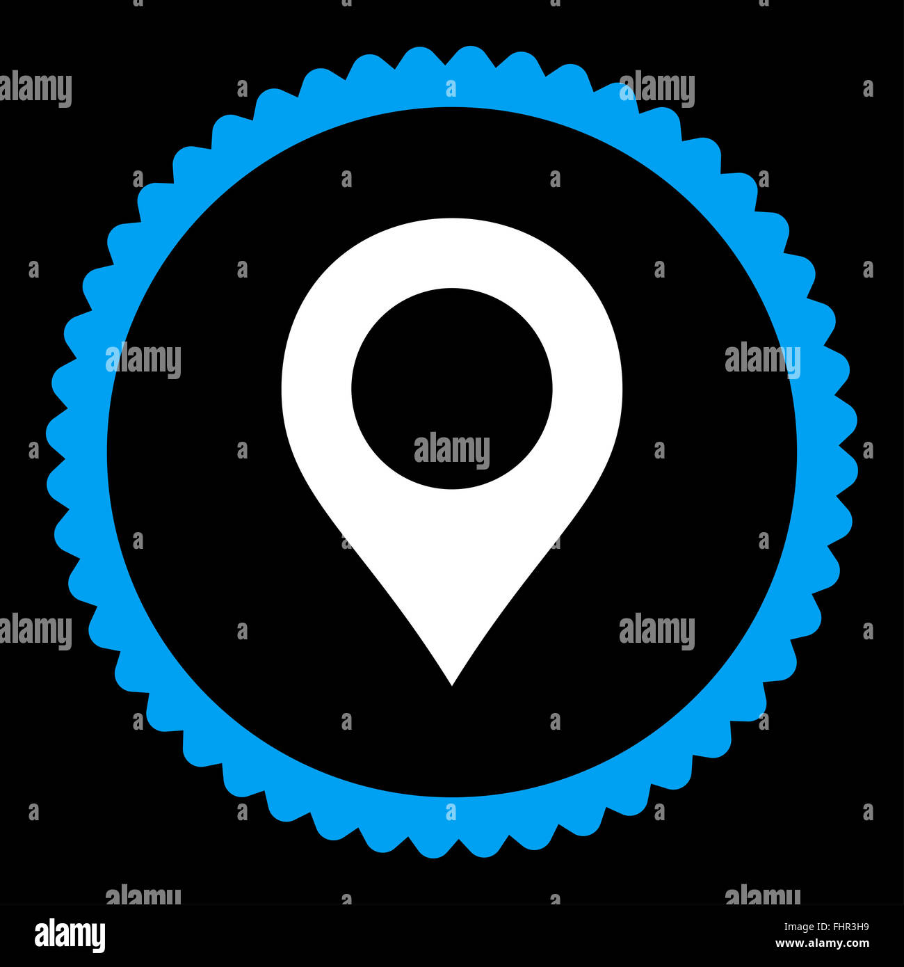 Map Marker flat blue and white colors round stamp icon Stock Photo - Alamy