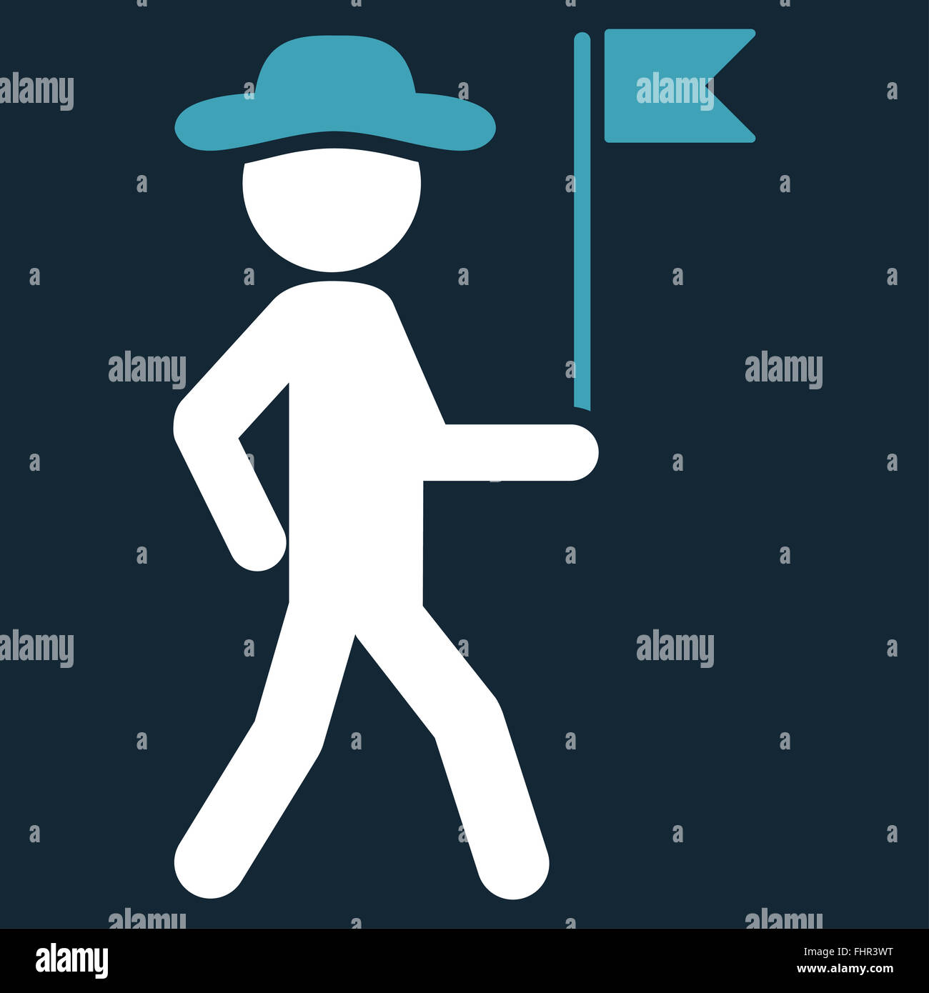 Human Figure Flag Guide Icon Stock Photo - Alamy