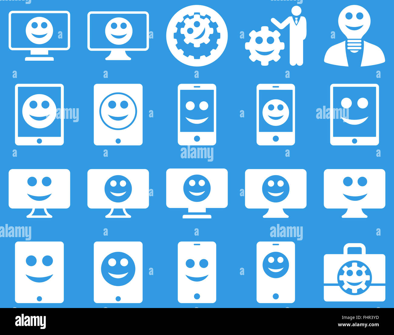 Tools, options, smiles, displays, devices icons Stock Photo - Alamy