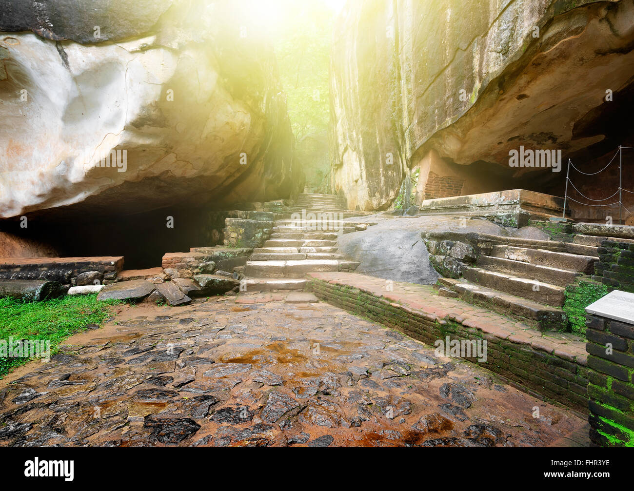 Stairs and rocks in ruined palace on Sigiriya, Sri Lanka Stock Photo ...
