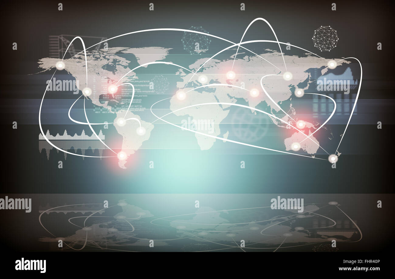 World map with graphs Stock Photo - Alamy