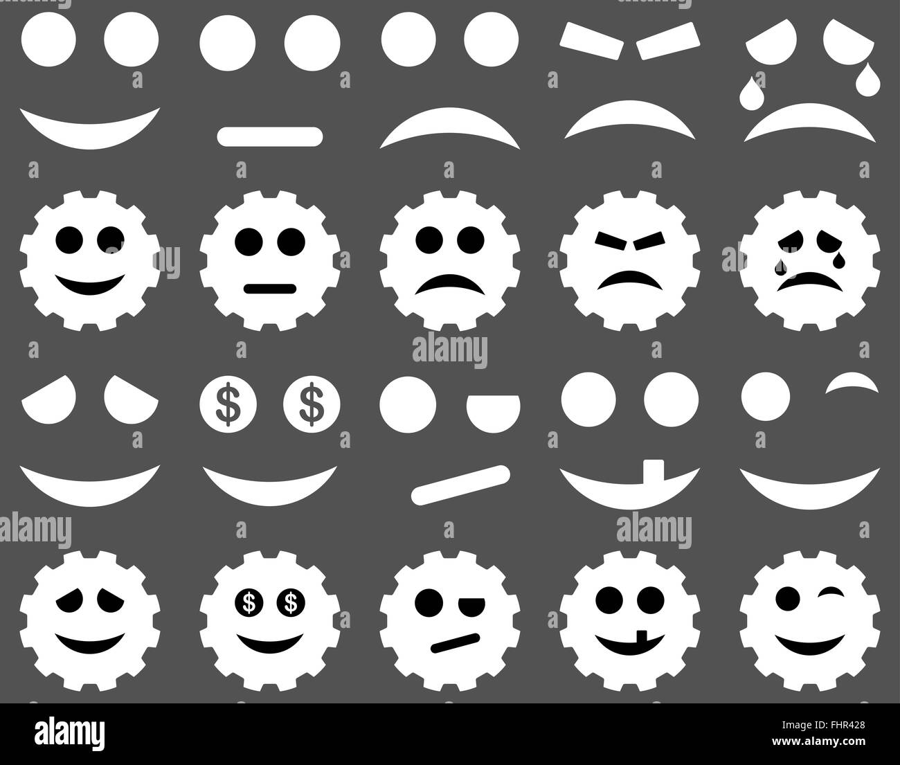 Smiley emoticon facial expression neutral Black and White Stock Photos ...