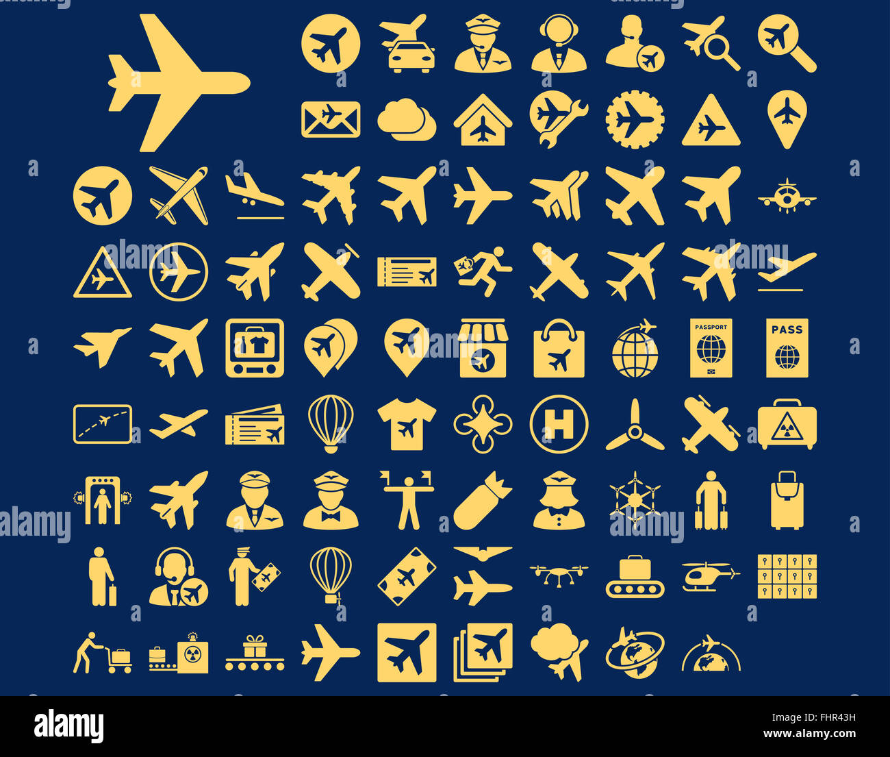 Aviation Icon Set Stock Photo - Alamy