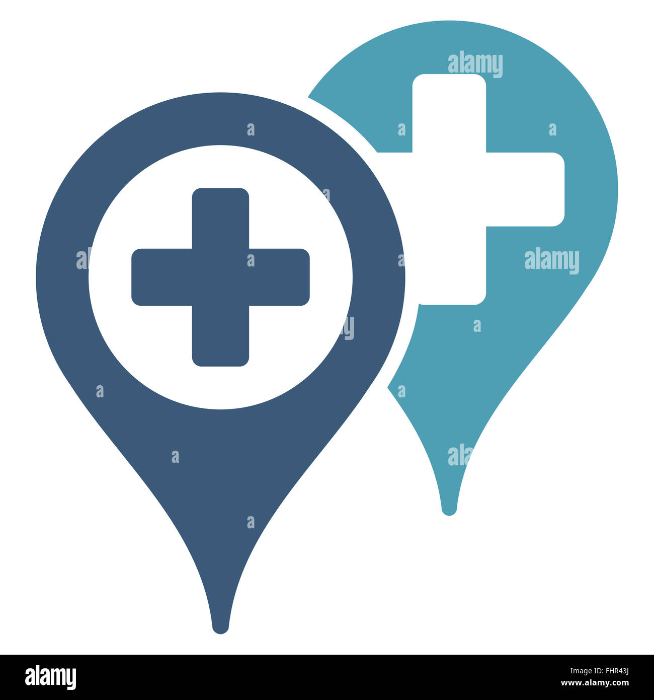 Hospital Map Markers Icon Stock Photo - Alamy