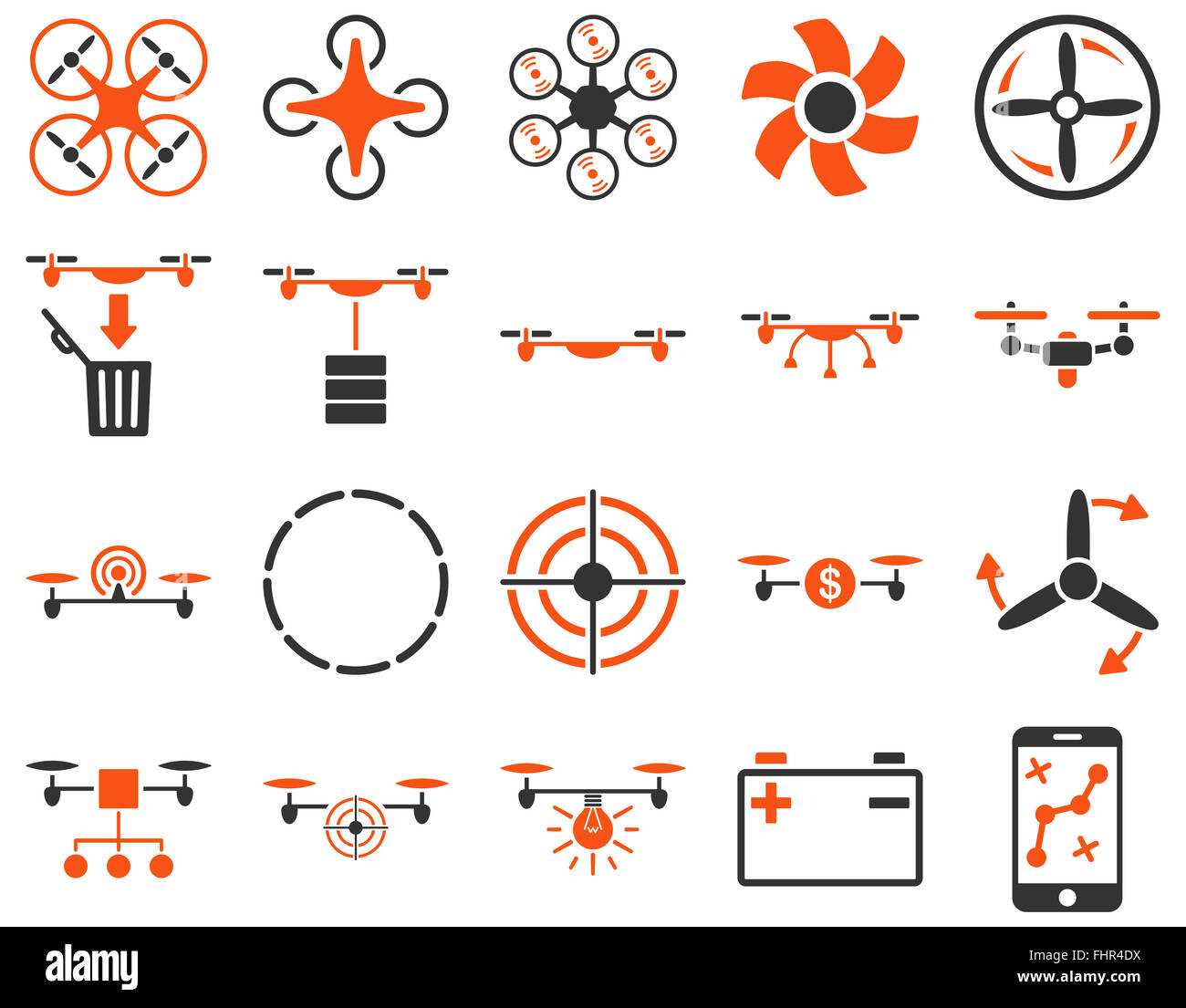 Air drone and quadcopter tool icons Stock Photo - Alamy