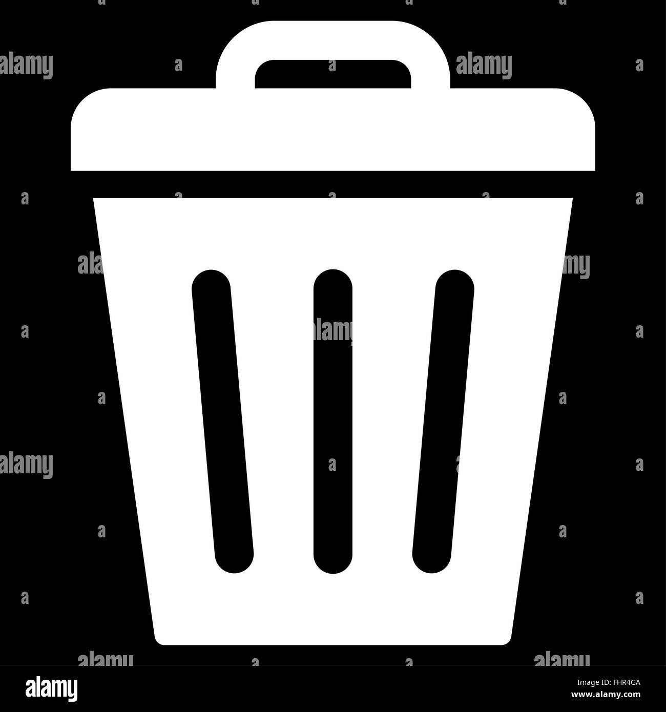 Trash Can flat white color icon Stock Photo - Alamy