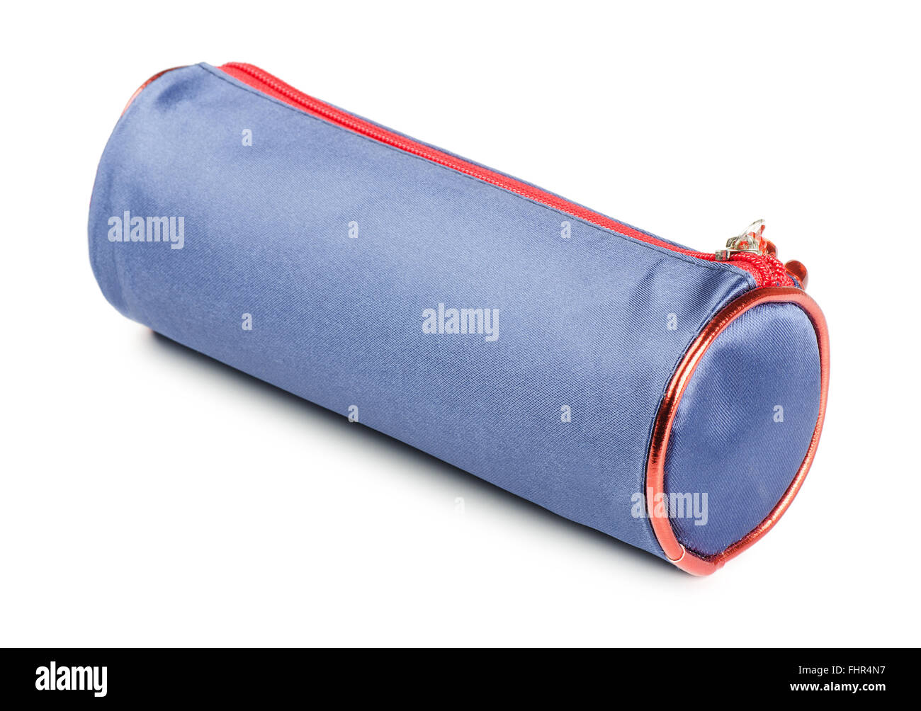 Blue pencil-case isolated on a white background Stock Photo - Alamy