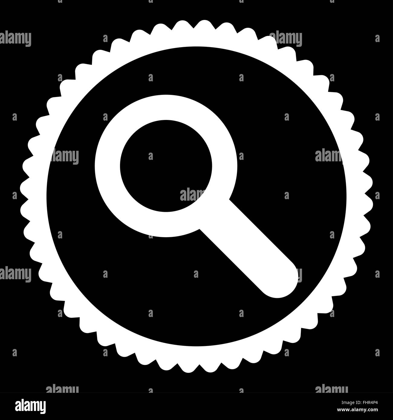 Search flat white color round stamp icon Stock Photo - Alamy