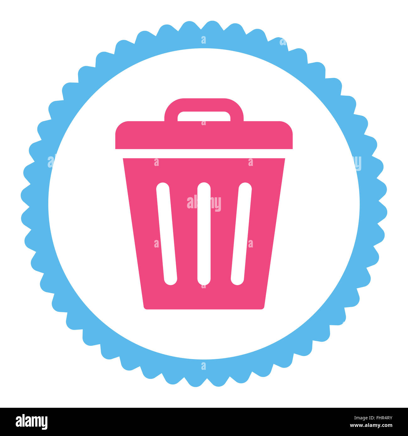 Trash Can flat pink and blue colors round stamp icon Stock Photo - Alamy