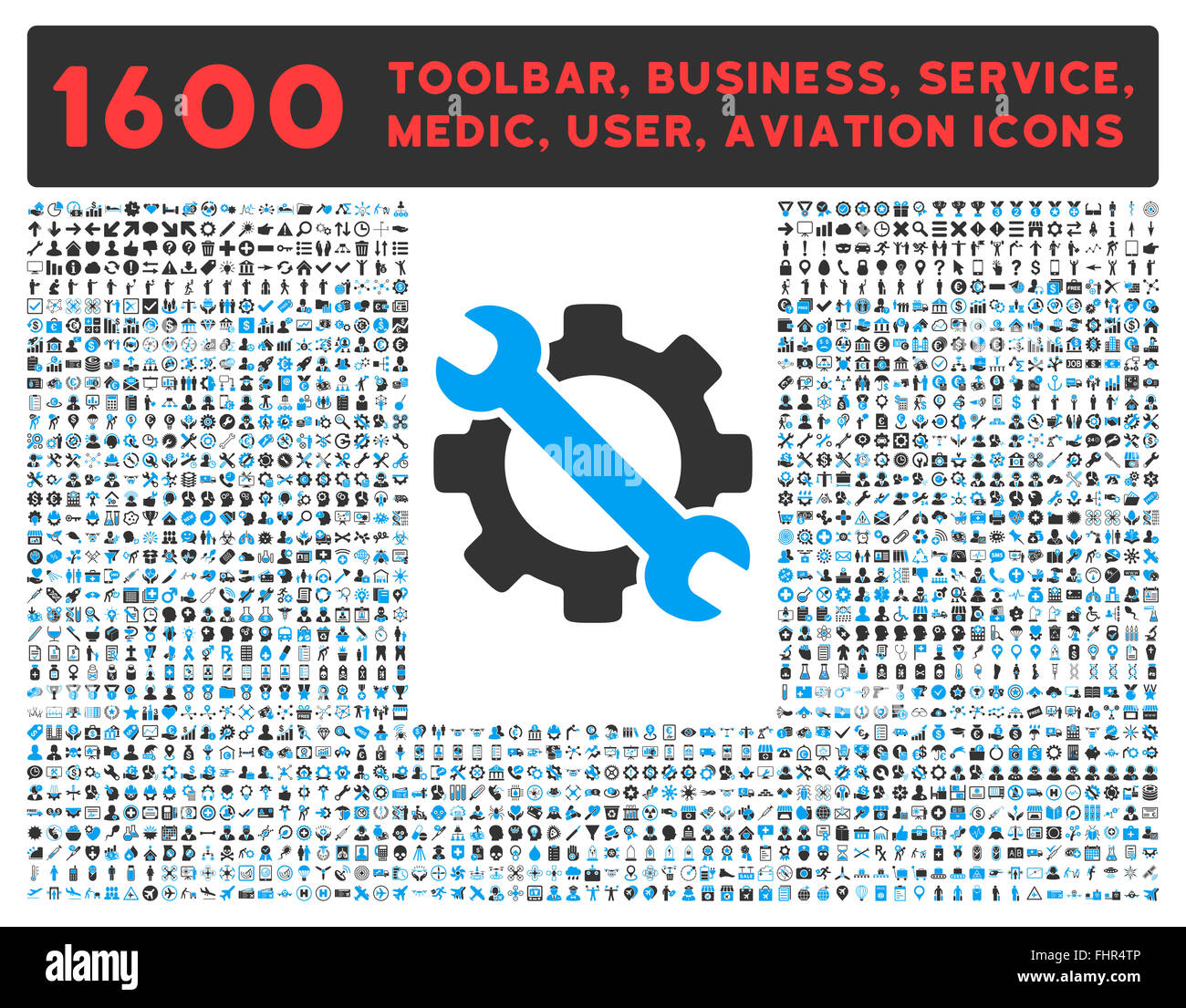 Service Icon with Large Pictogram Collection Stock Photo - Alamy