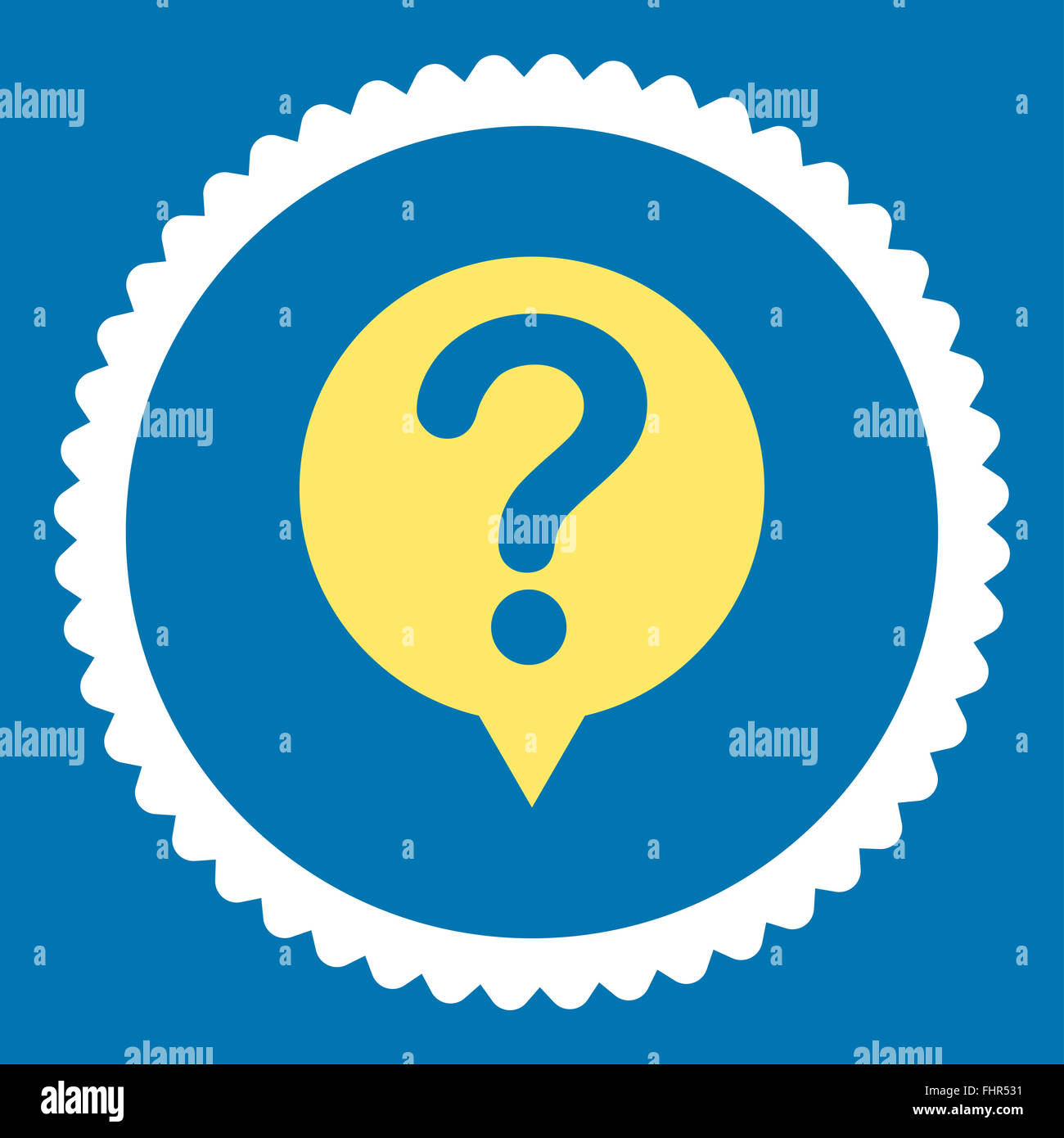 Status flat yellow and white colors round stamp icon Stock Photo - Alamy