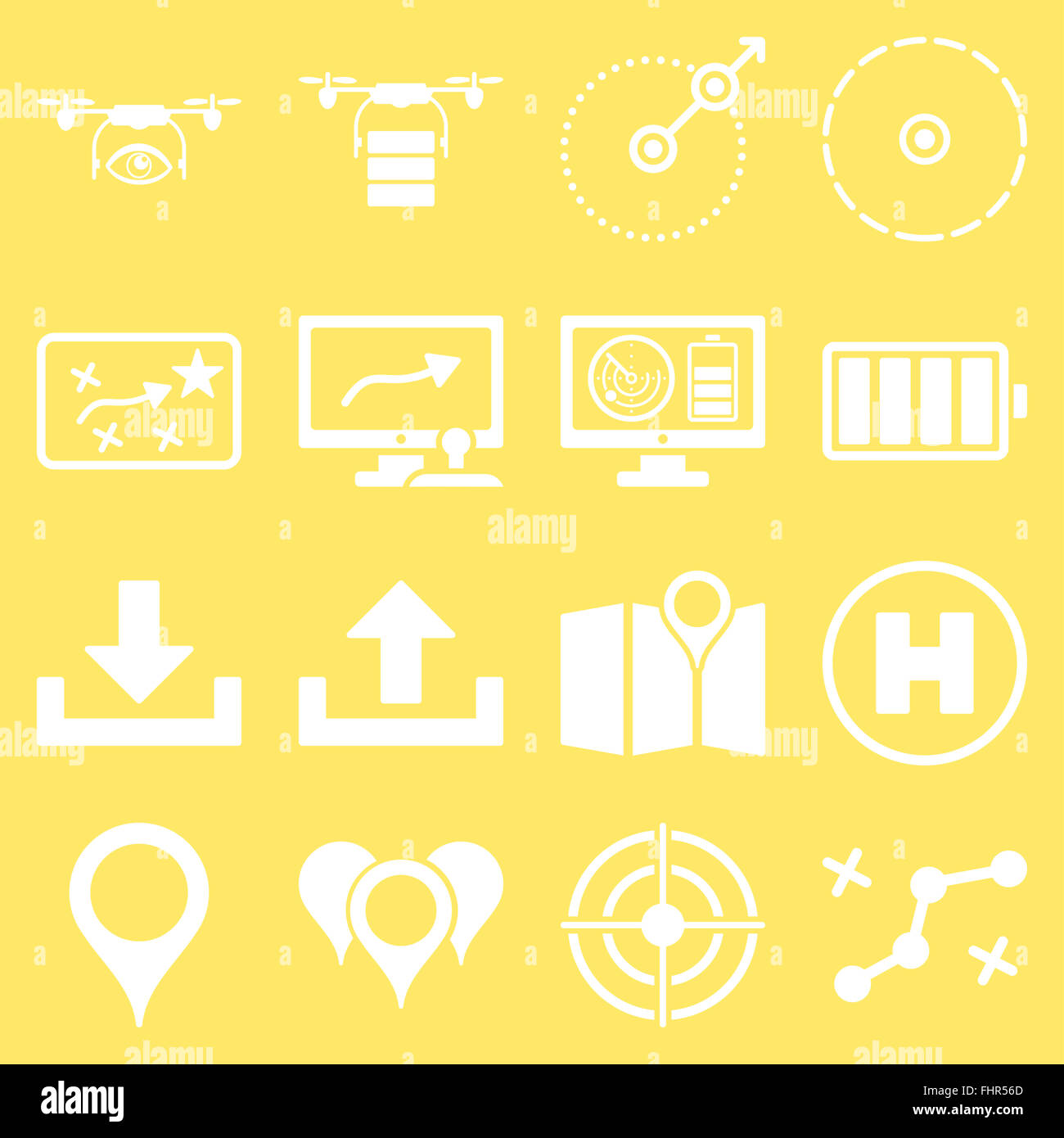 Drone control icon set Stock Photo - Alamy