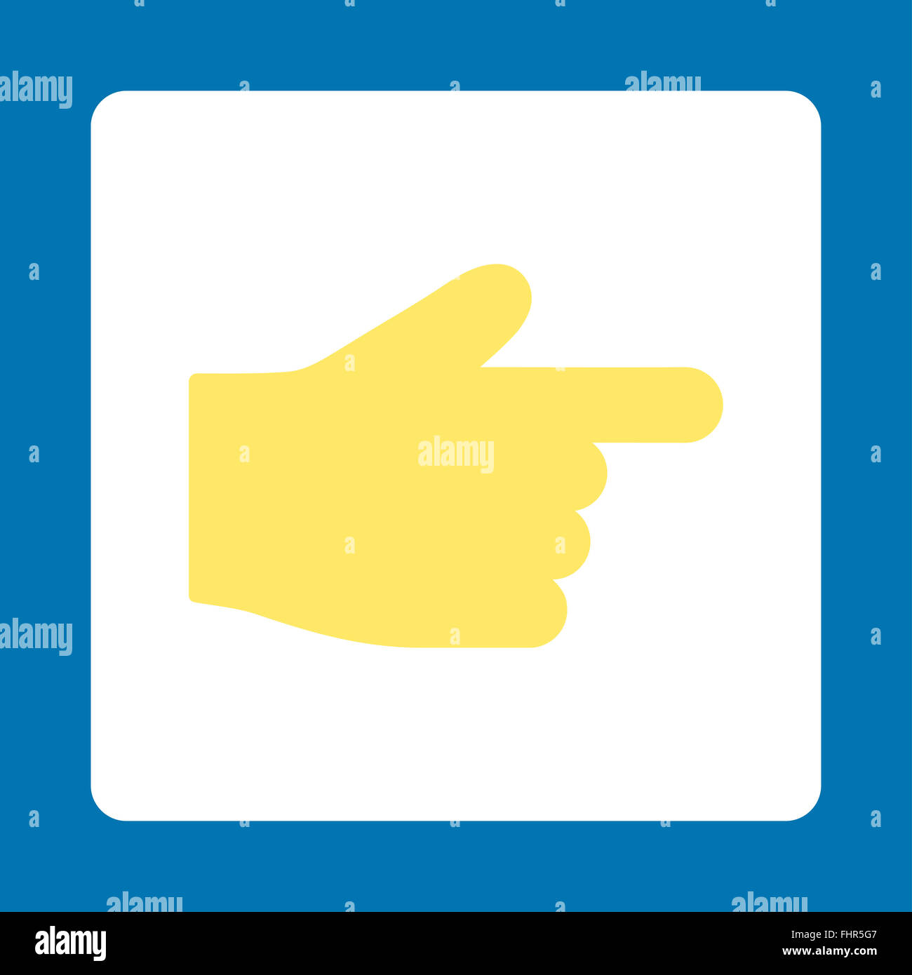 Index Finger flat yellow and white colors rounded button Stock Photo ...