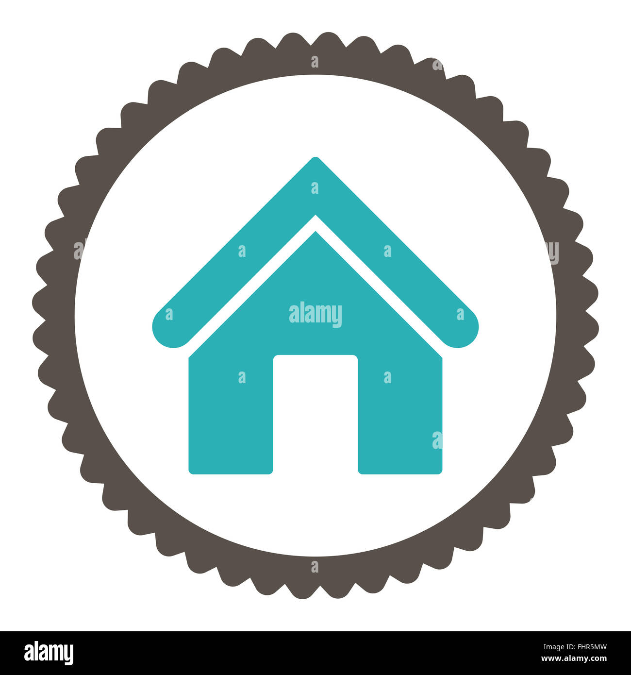 Home flat grey and cyan colors round stamp icon Stock Photo - Alamy