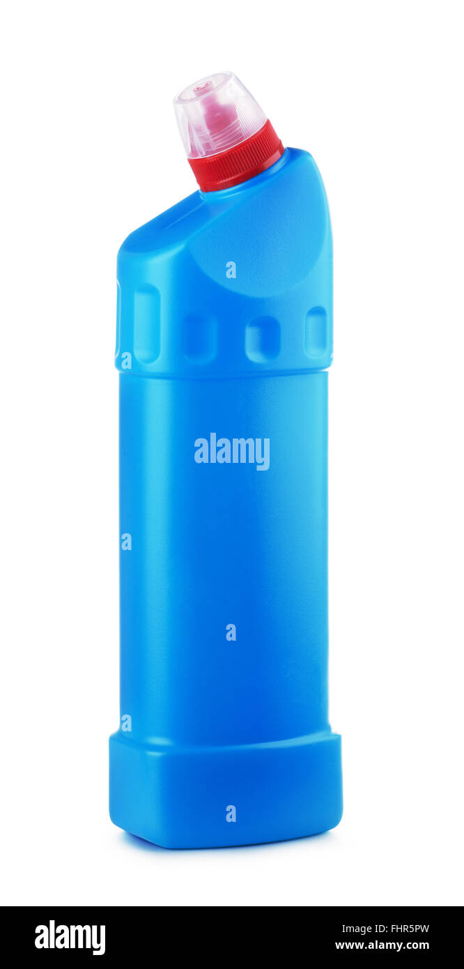 Blue plastic detergent bottle isolated on white background Stock Photo ...